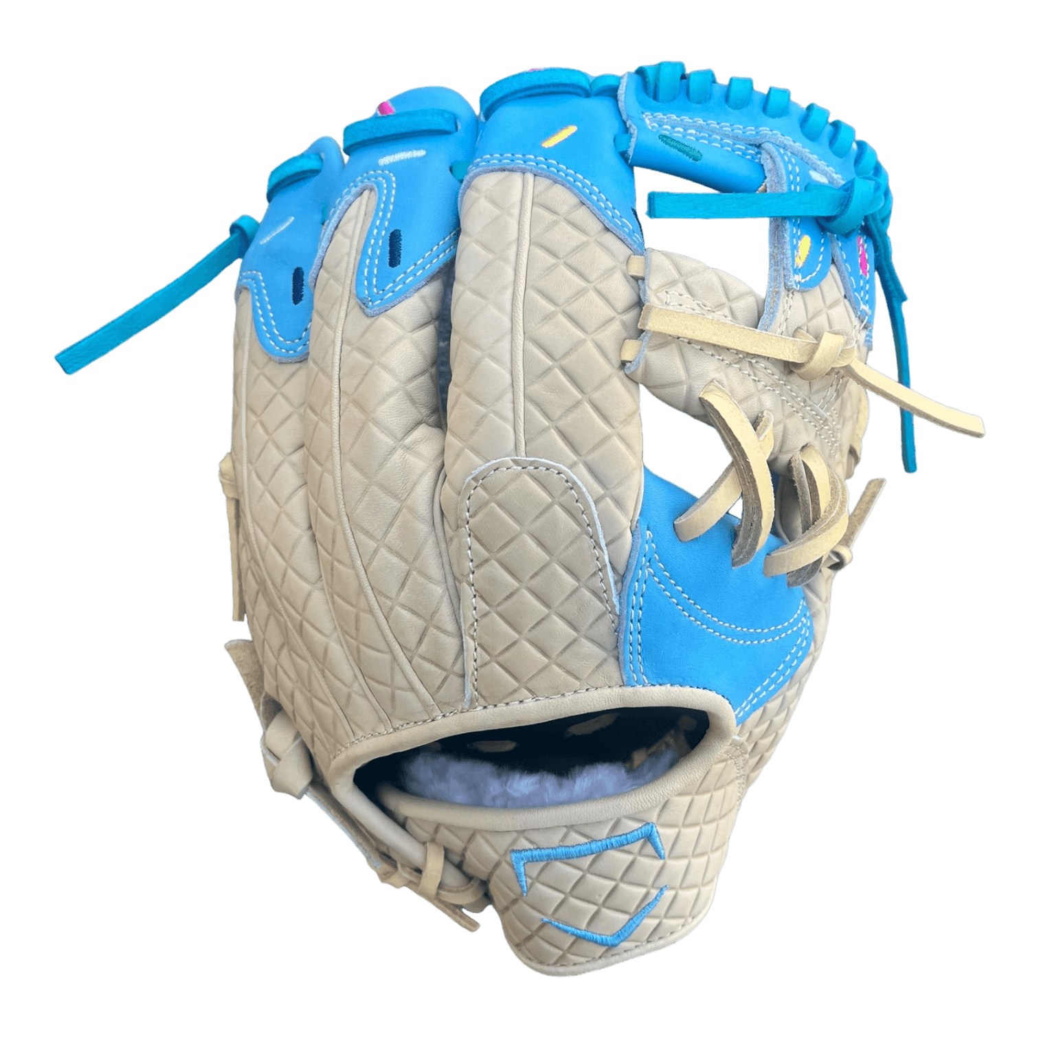 Custom Ballgloves Youth 11” Ice Cream Baseball Glove Baby Blue I-Web