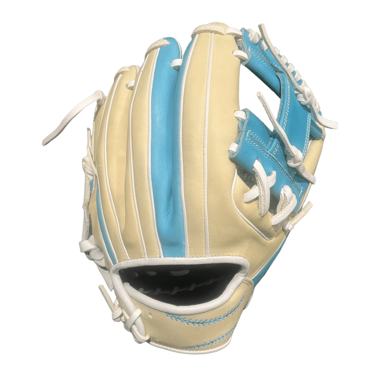 Grace Glove Co Custom 11.5” Baby Blue Blonde White I-Web Infield Glove ...