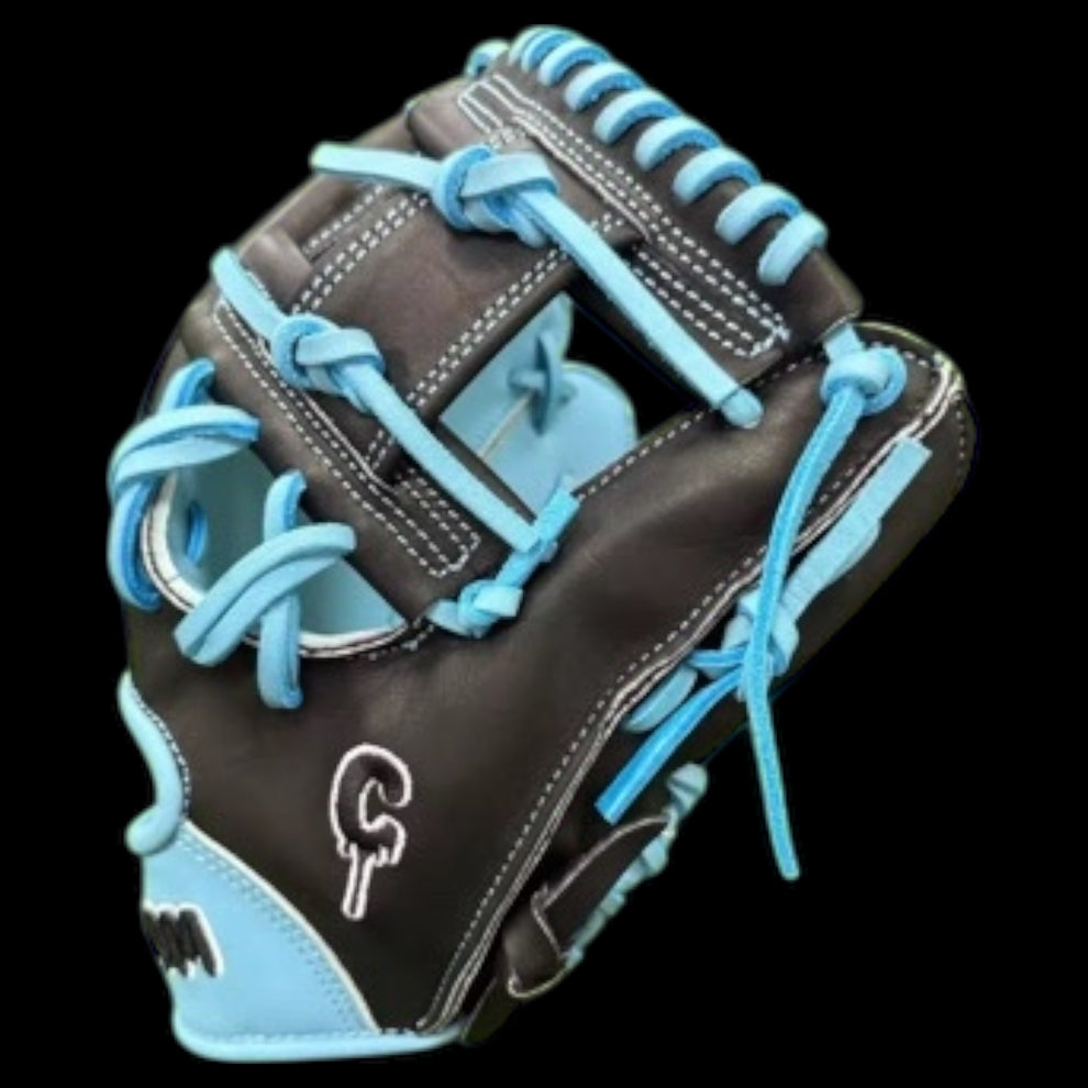 CUSTOM Youth RawEdge Series 11.5” I-Web Baby Blue Black Baseball Glove ...