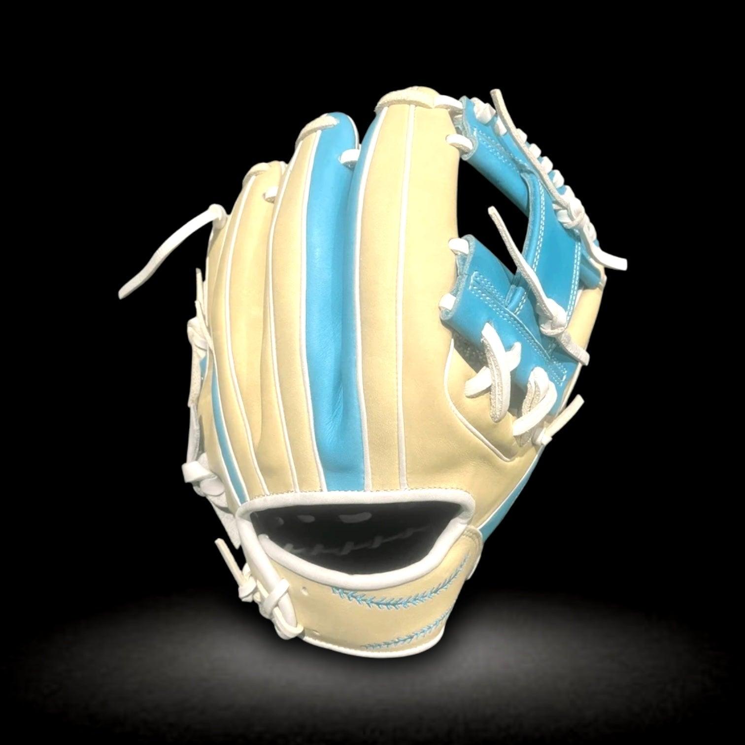 Grace Glove Co Custom 11.5” Baby Blue Blonde White I-Web Infield Glove ...